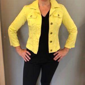 CAbi | Jackets & Coats | Cabi Light Neon Yellow Denim Jacket | Poshmark